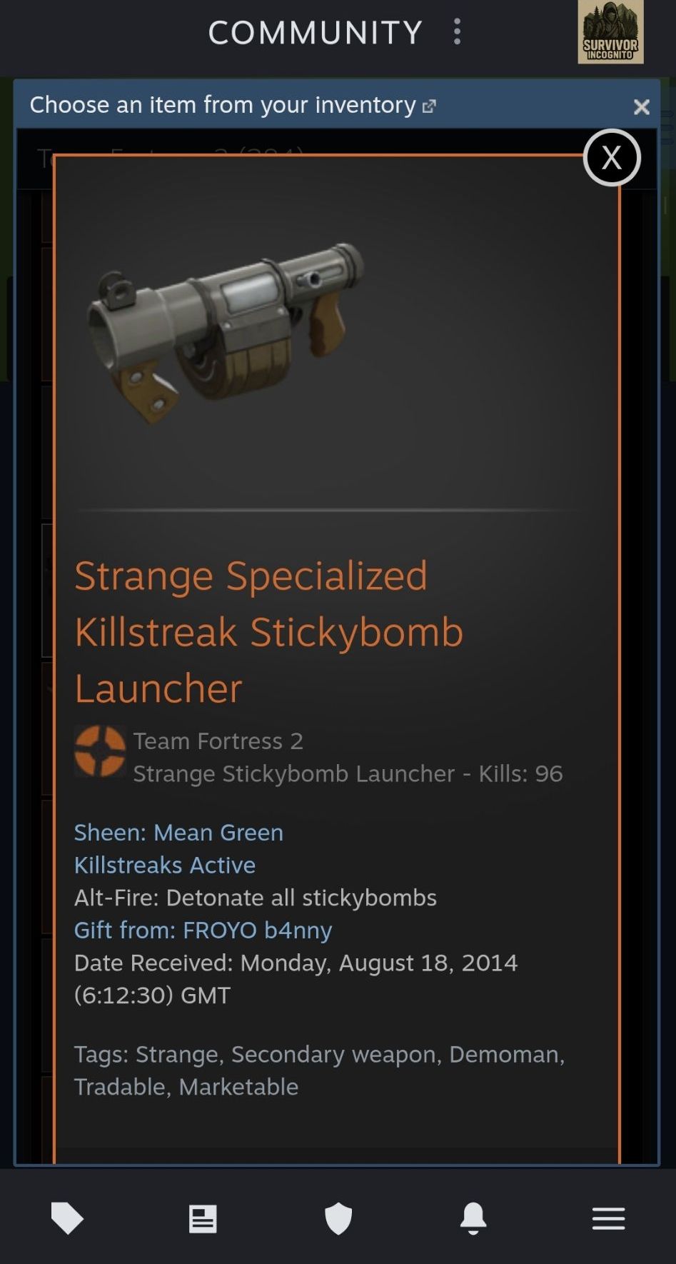 Surviving the Backpack: My b4nny-Gifted Stickybomb Launcher – Survivor ...