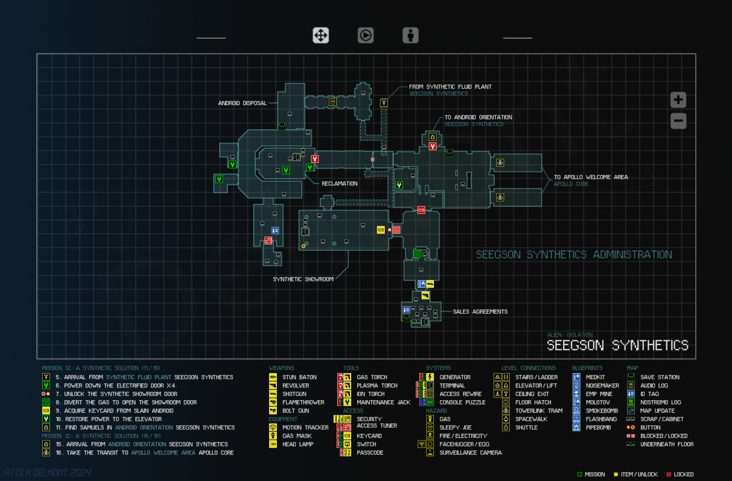 Alien: Isolation Campaign Maps – Survivor Incognito