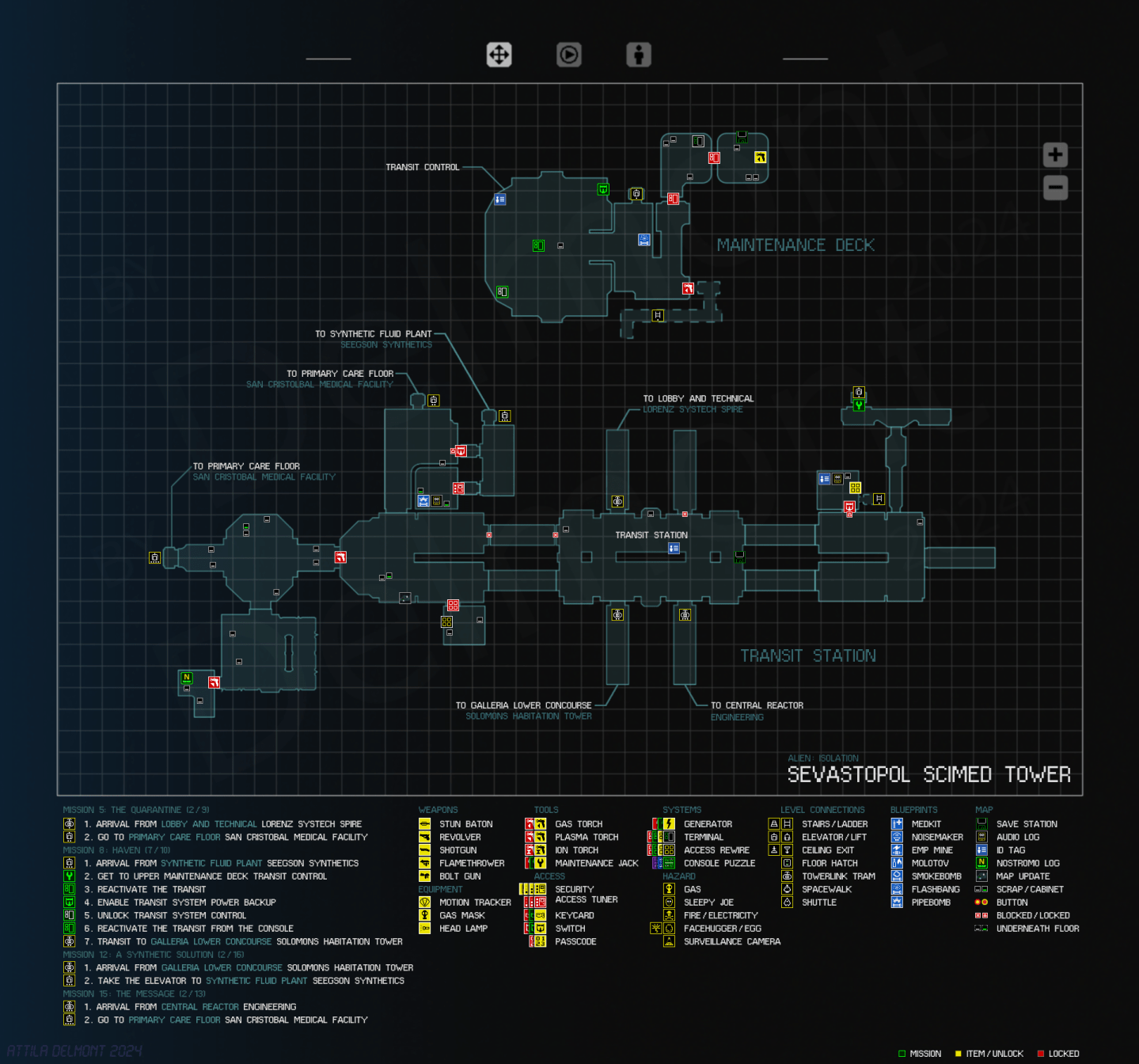 Alien: Isolation Campaign Maps – Survivor Incognito