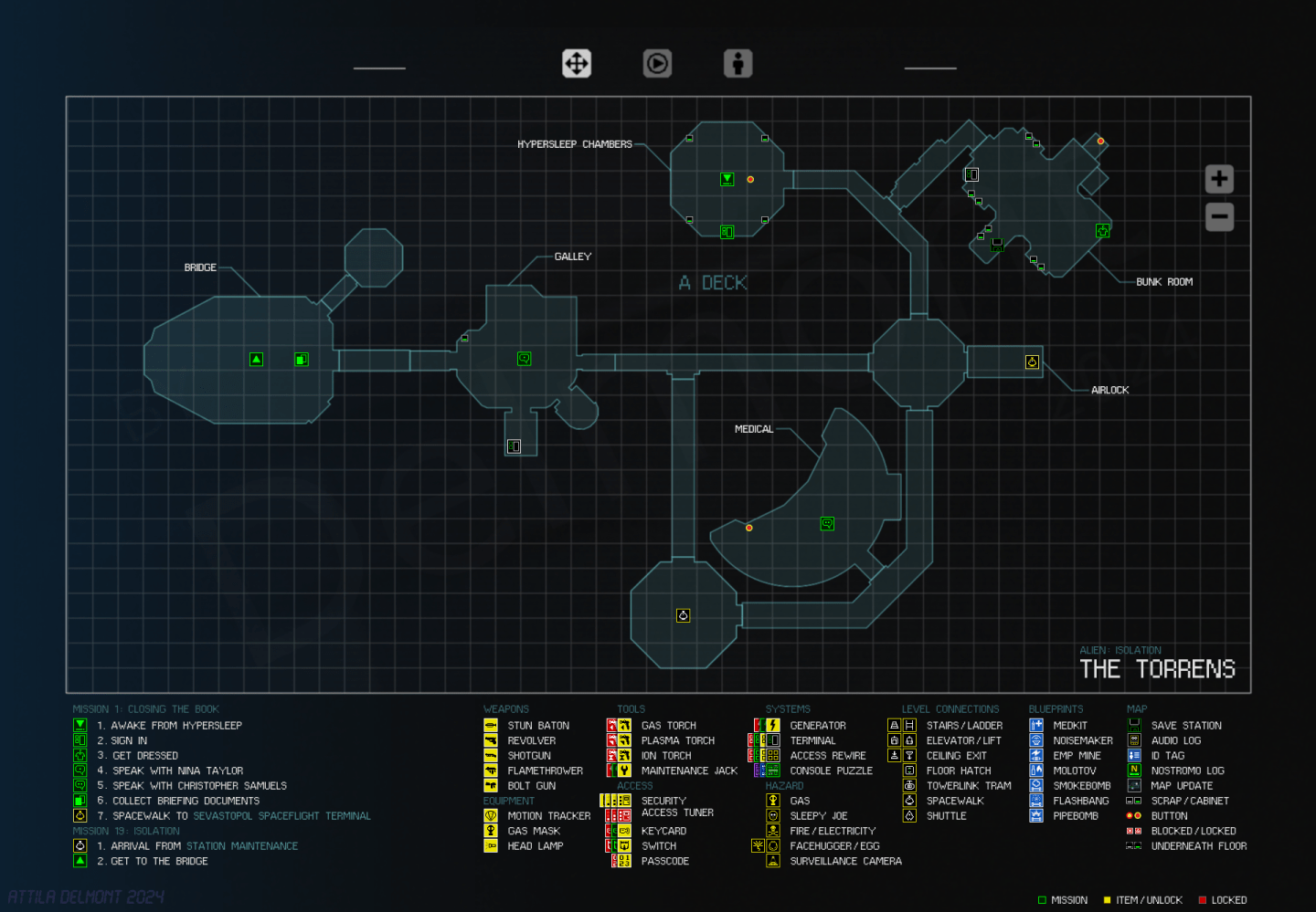 Alien: Isolation Campaign Maps – Survivor Incognito